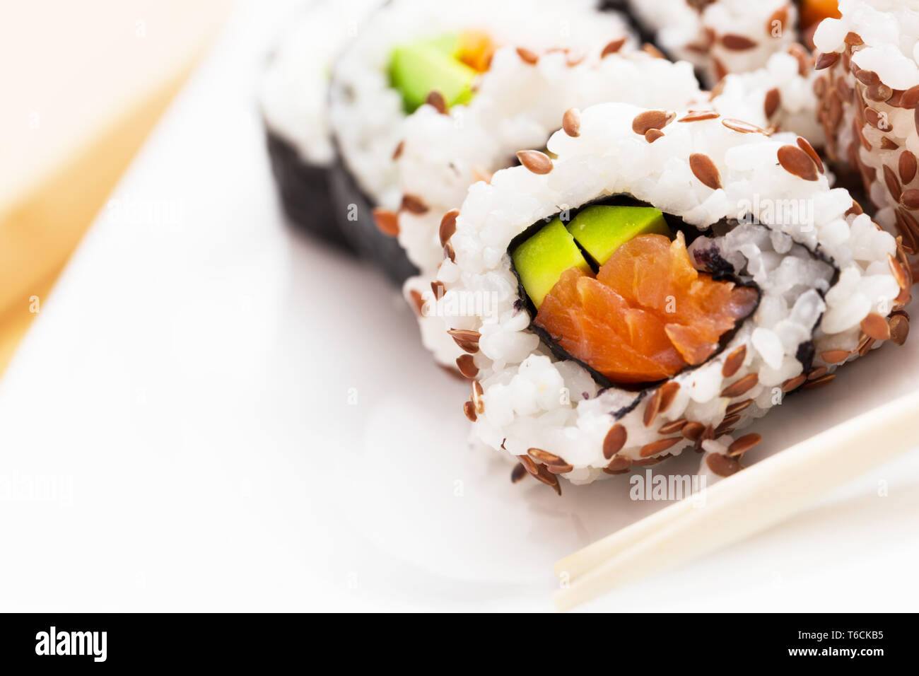 Sushi inside out roll salmon hi-res stock photography and images - Alamy