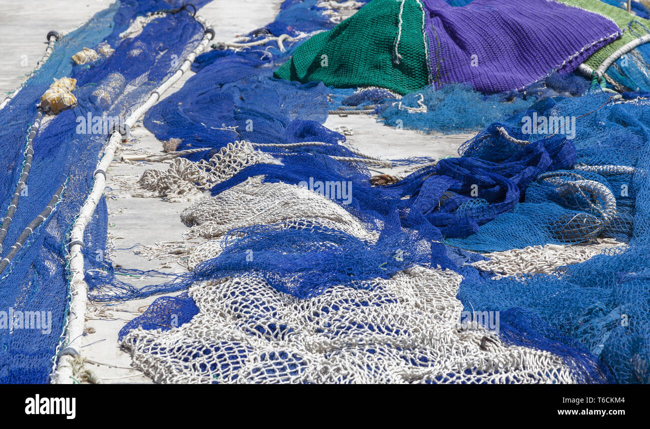 Colorful fishing nets Stock Photo - Alamy
