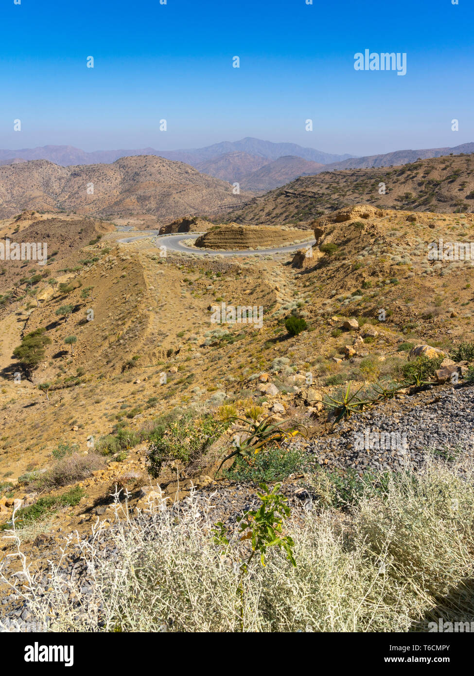 Road in the mountains near Berhale in the Danakil depression in ...