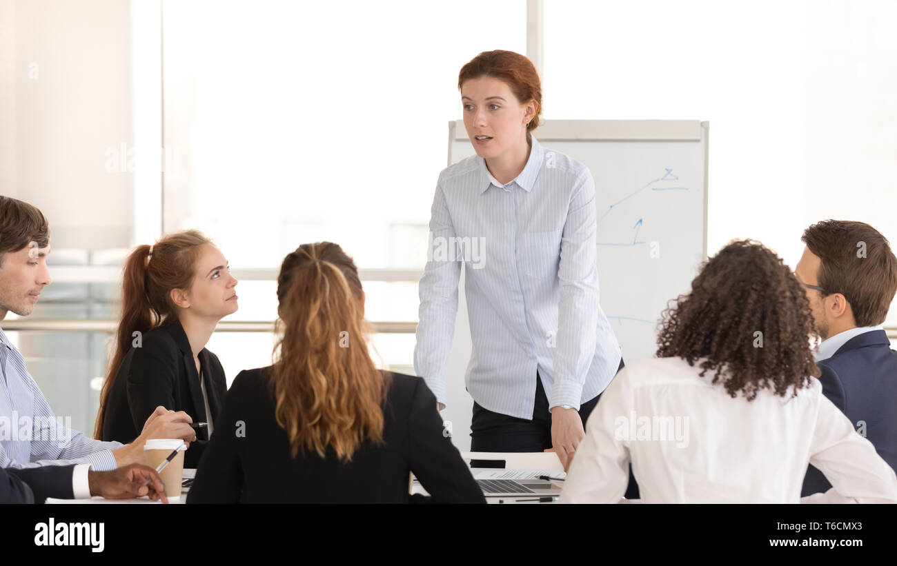 Female boss meeting room hi-res stock photography and images - Alamy