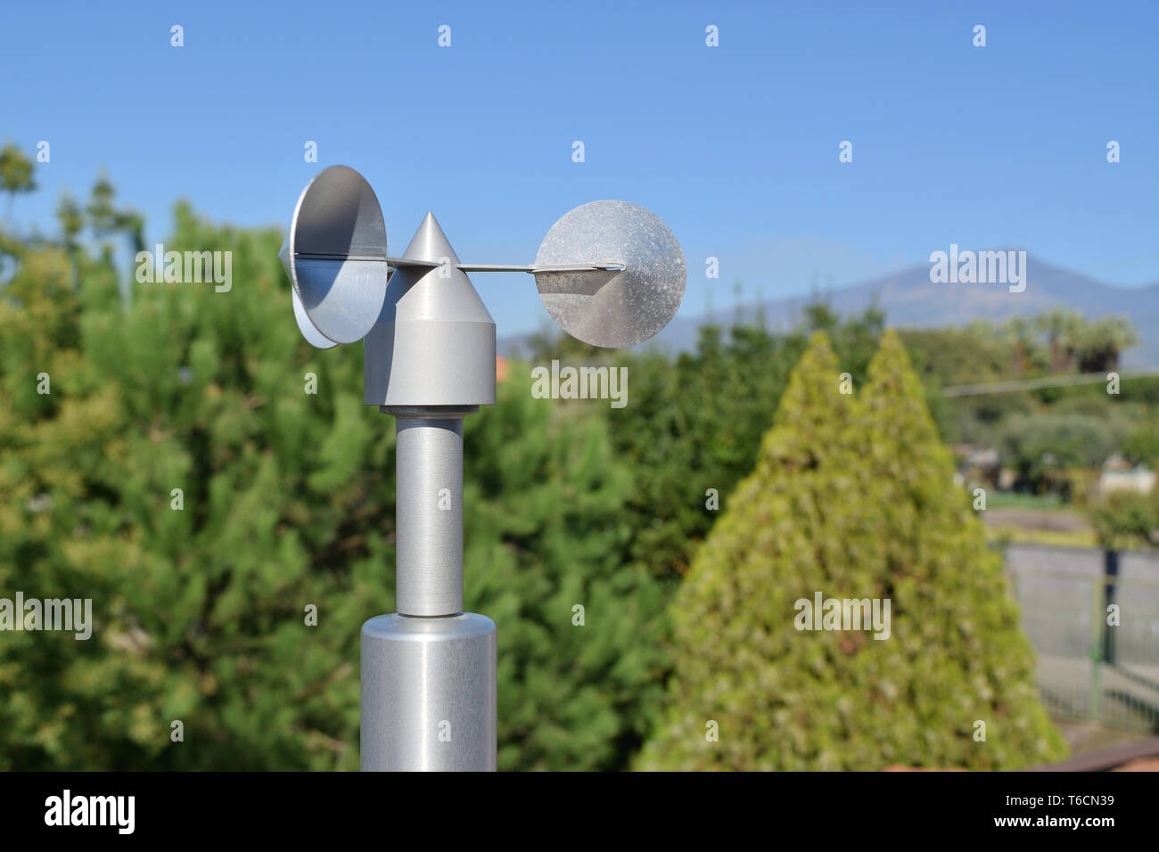 close up of aluminum anemometer on roof Stock Photo - Alamy