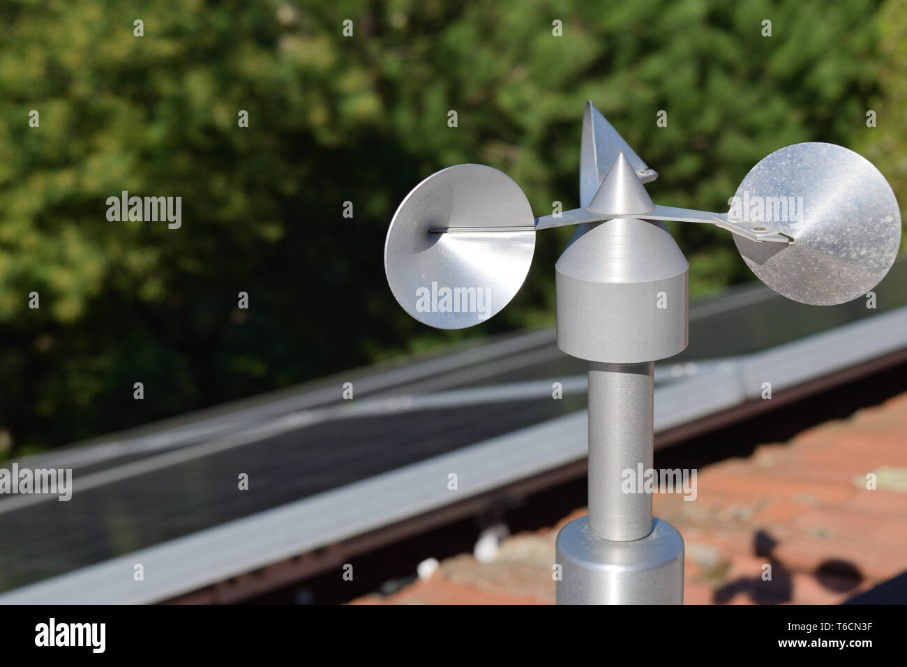 close up of aluminum anemometer on roof Stock Photo - Alamy