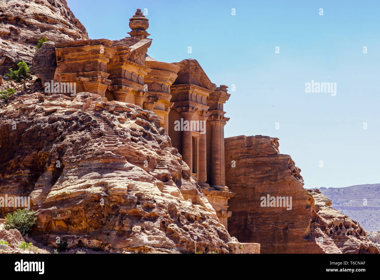 View of famous The Monastery in Petra, Jordan Stock Photo - Alamy