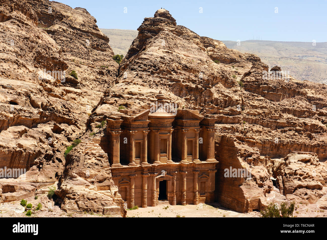 View of famous The Monastery in Petra, Jordan Stock Photo - Alamy