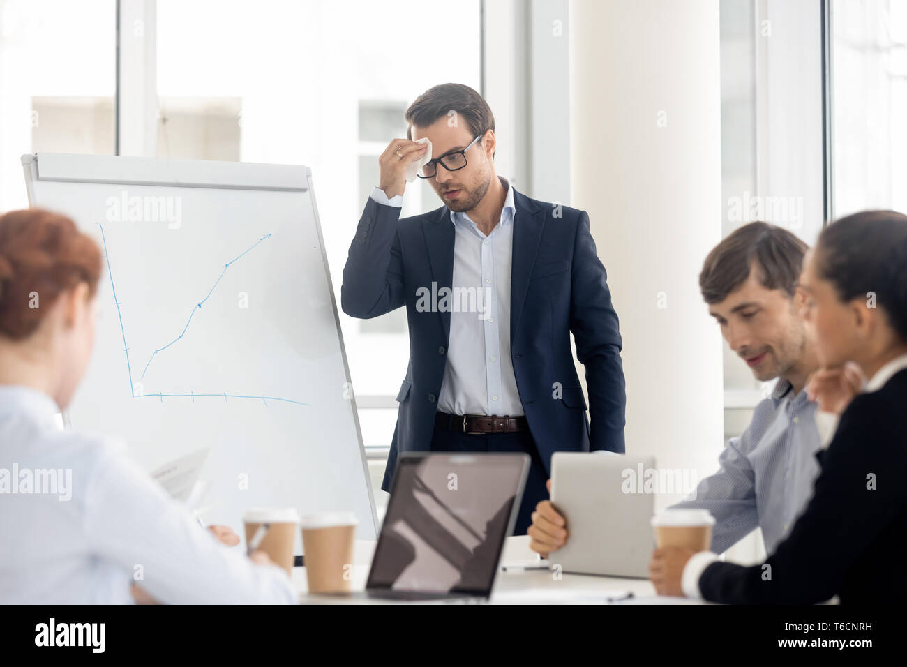 Business speaker sweating hi-res stock photography and images - Alamy