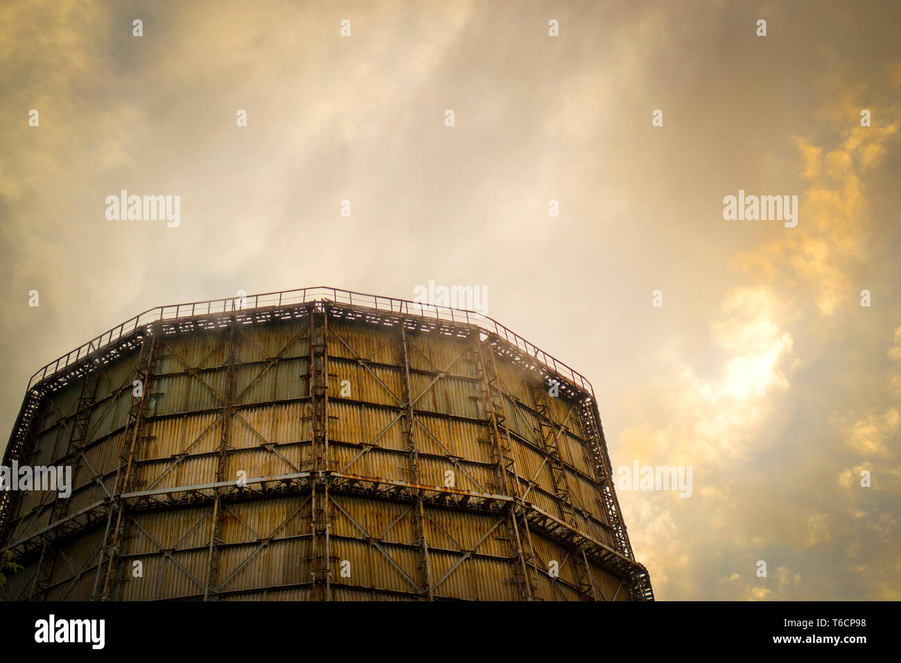 Large factory chimney of slate, dark top Stock Photo - Alamy