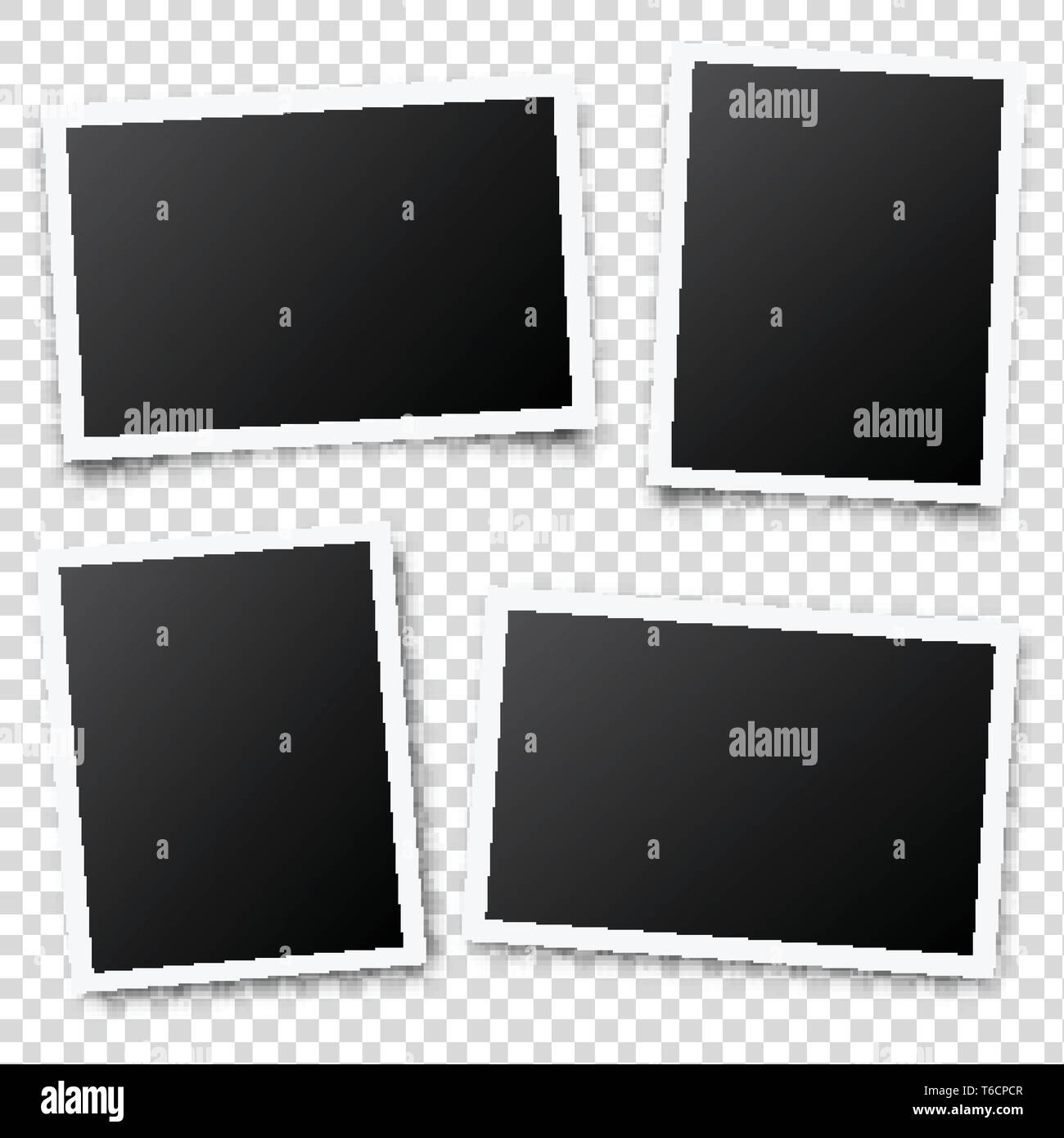 Photo card frame,film set. Retro vintage photograph with shadow ...