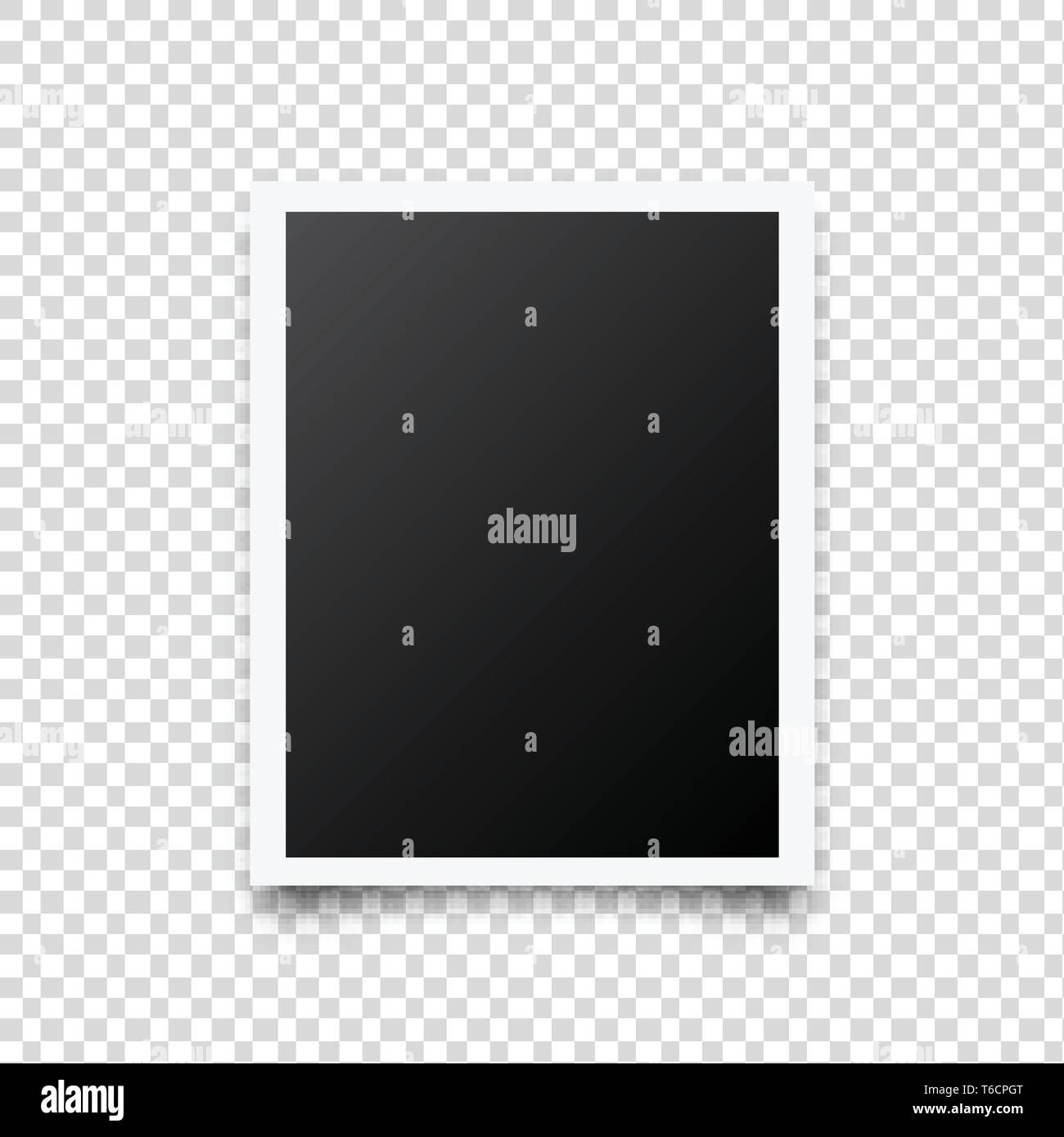 Photo card frame,film. Retro vintage photograph with shadow. Digital ...