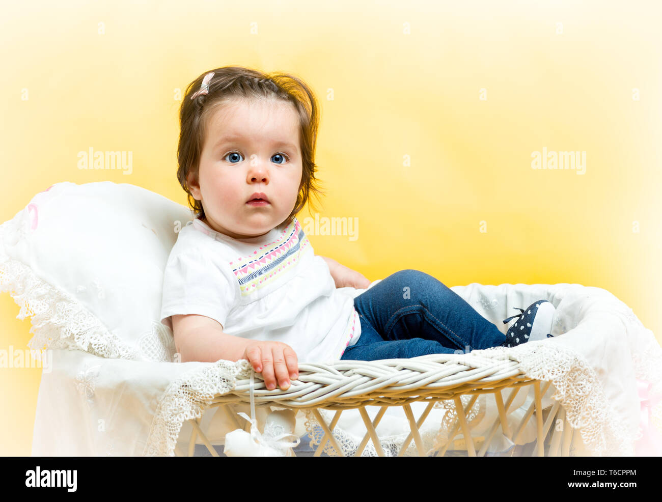 Smiling happy 8 months old baby girl Stock Photo - Alamy