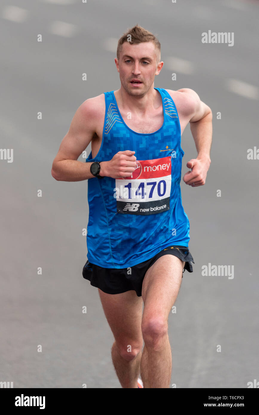 Michael Crawley racing at the Virgin Money London Marathon 2019, UK ...