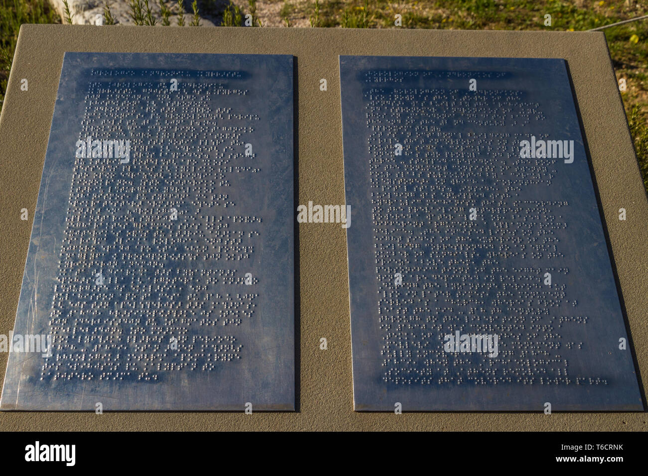 Braille plaque hi-res stock photography and images - Alamy