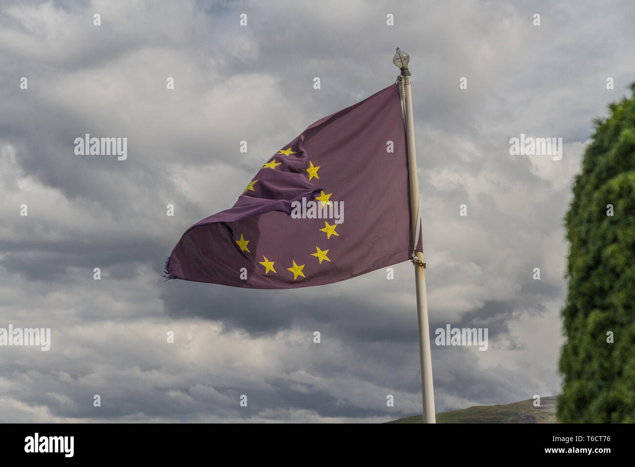 European Union flag flying in the wind Stock Photo - Alamy