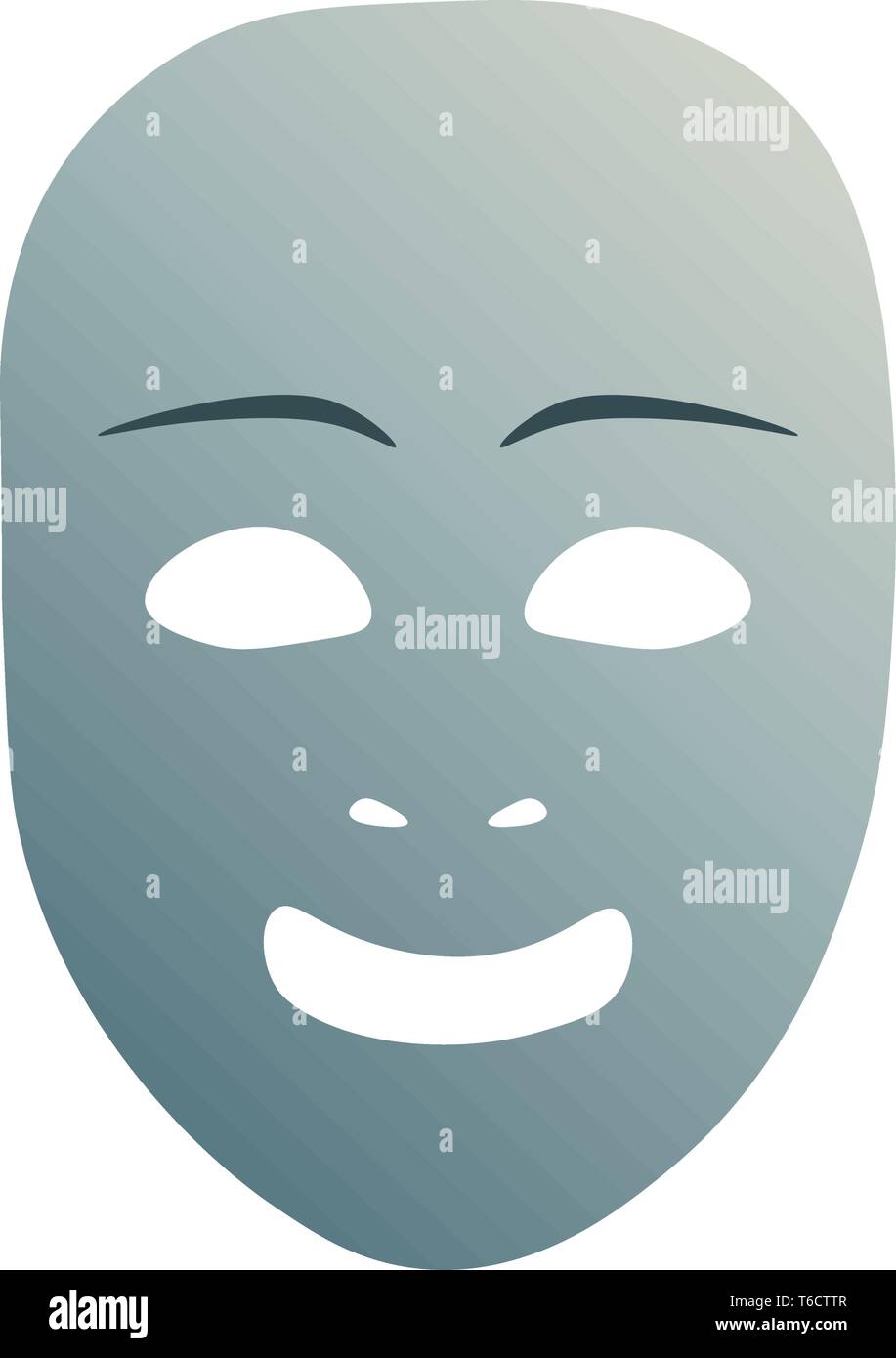 Theatrical mask with joy emotion. Vector illustration. Blue mask with ...