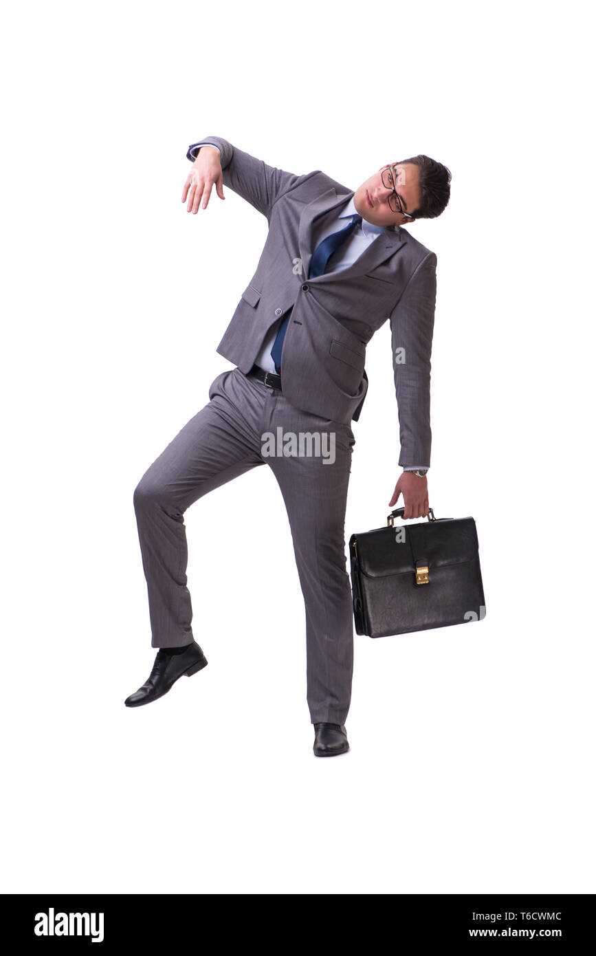 Puppet businessman isolated on white background Stock Photo - Alamy