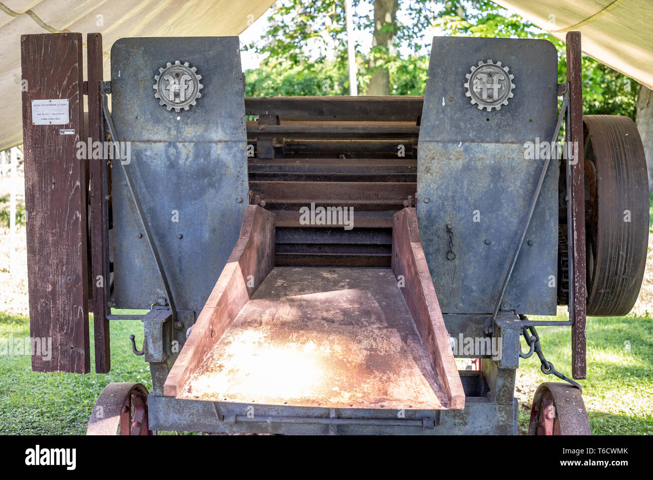 Old mechanical hemp digger exposed in Museum of rural civilization ...