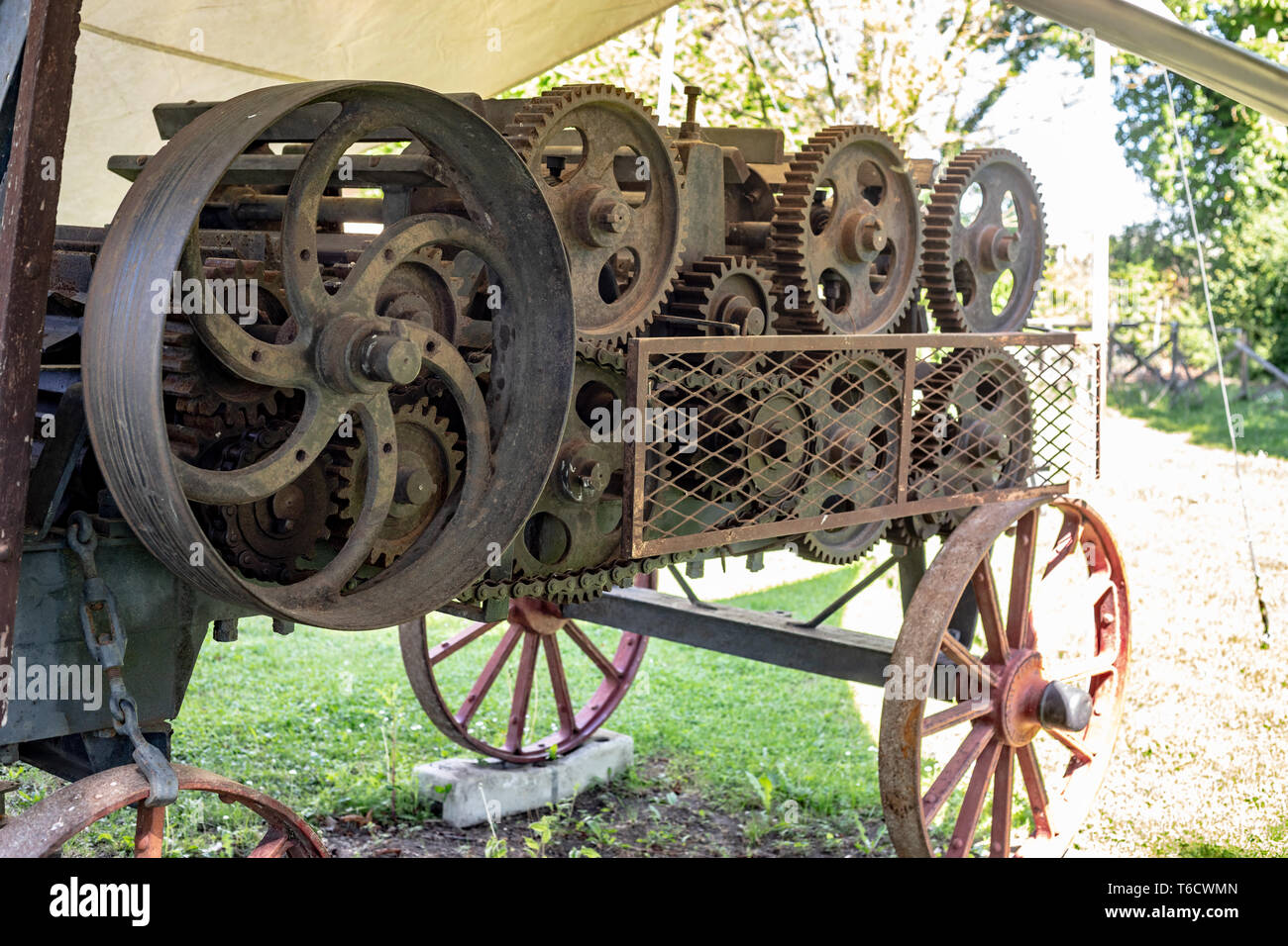 Old mechanical hemp digger exposed in Museum of rural civilization ...