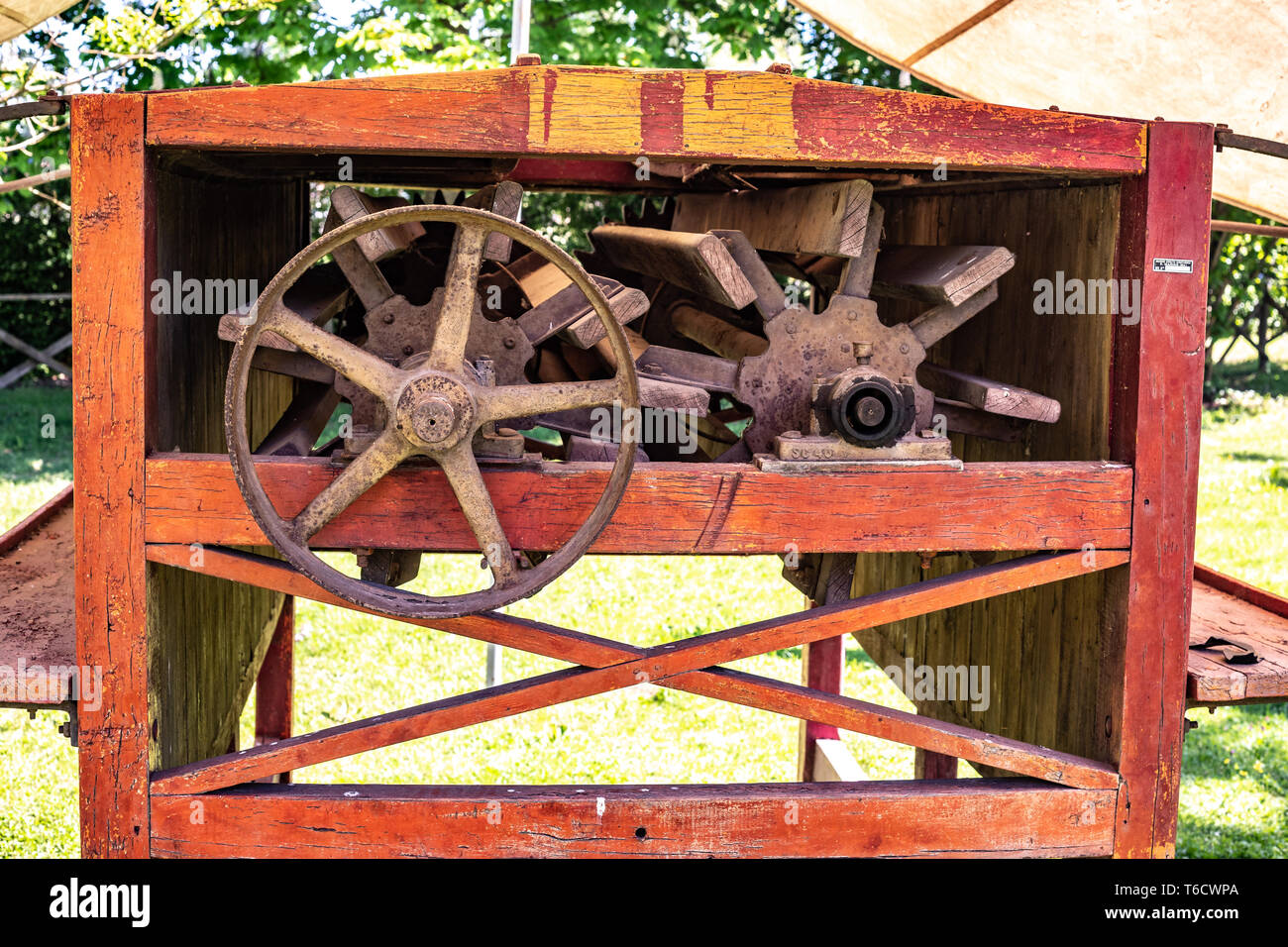 Old mechanical hemp digger exposed in Museum of rural civilization ...