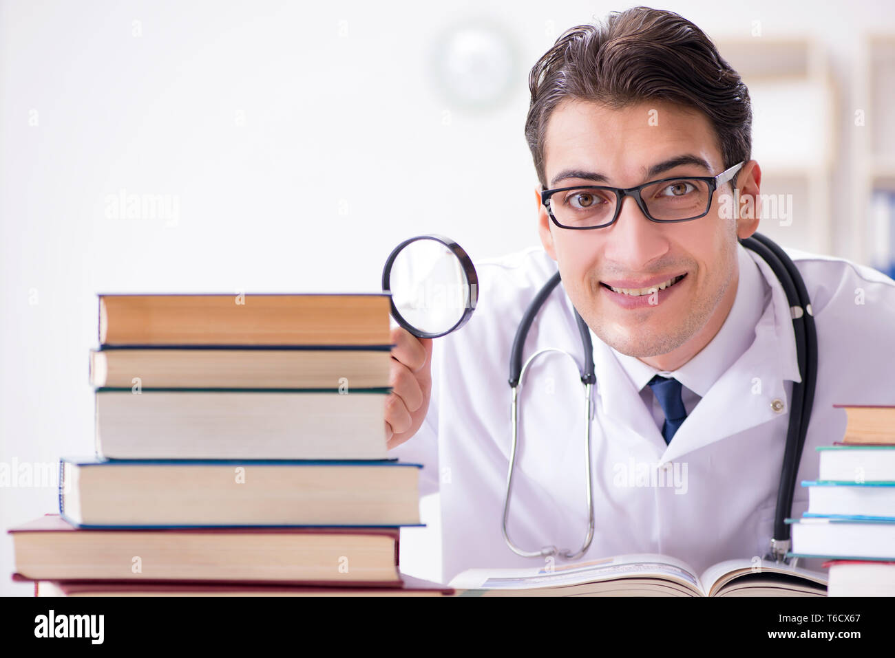 Medical student preparing for university exams Stock Photo - Alamy