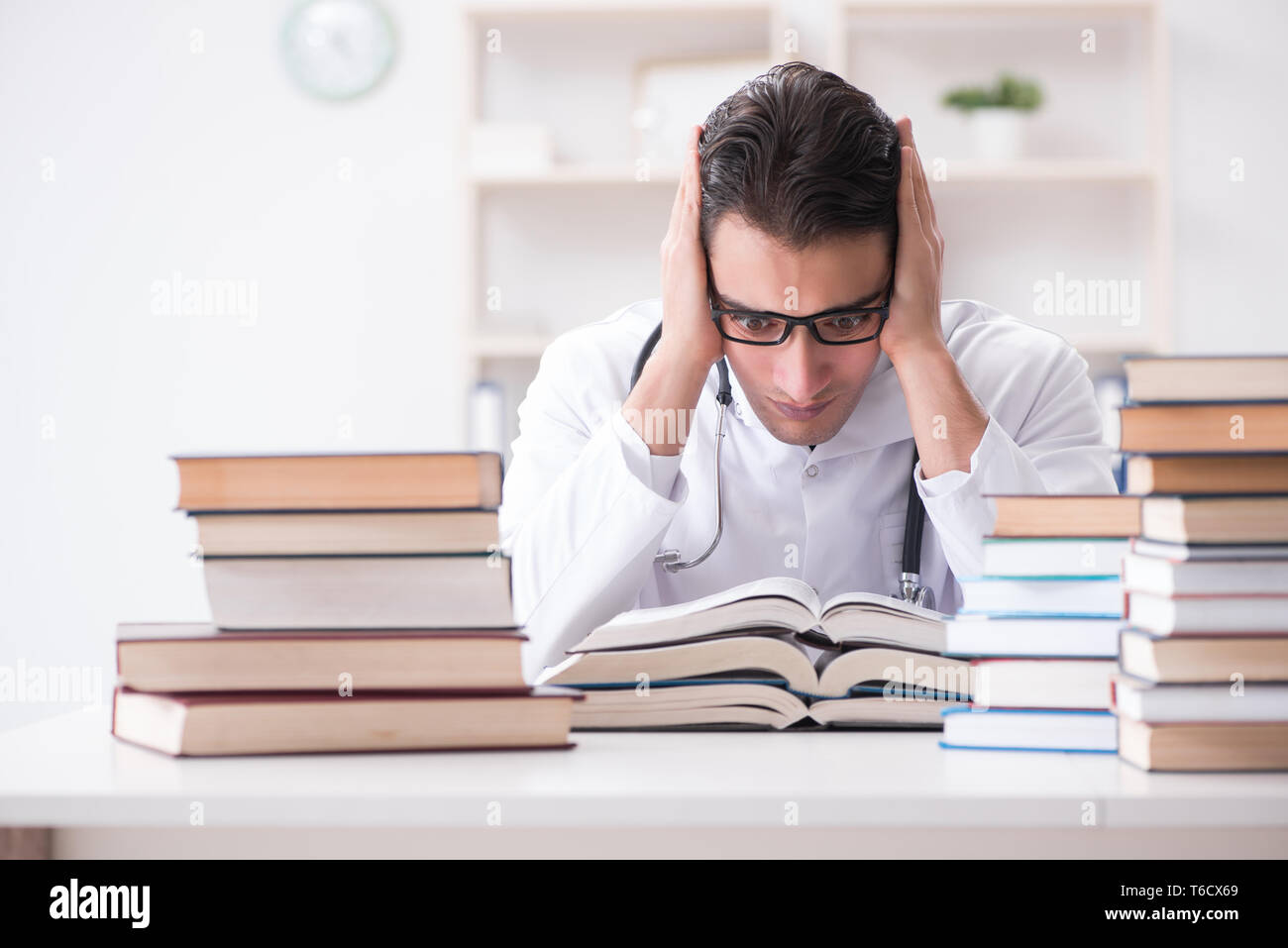 Sad student preparing chemistry exams hi-res stock photography and ...