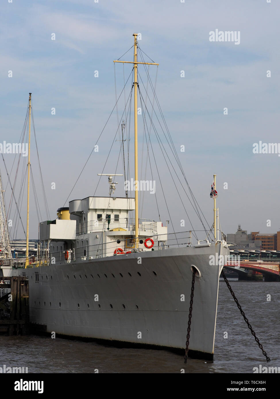HMS Wellington moored on the River Thames, London, England, UK Stock ...
