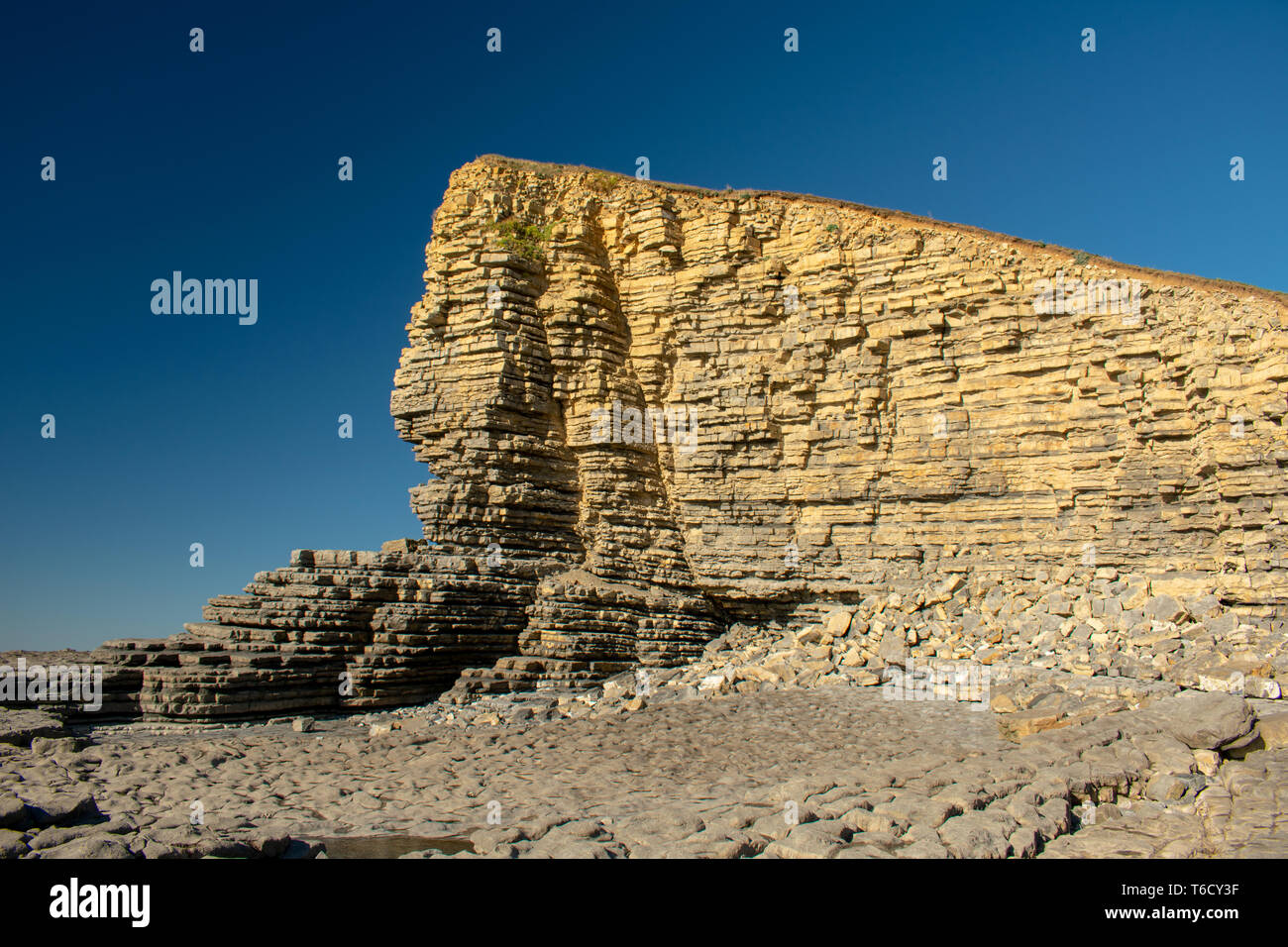 Amazing rock formation at Nash Point, Wales, United Kingdom Stock Photo ...