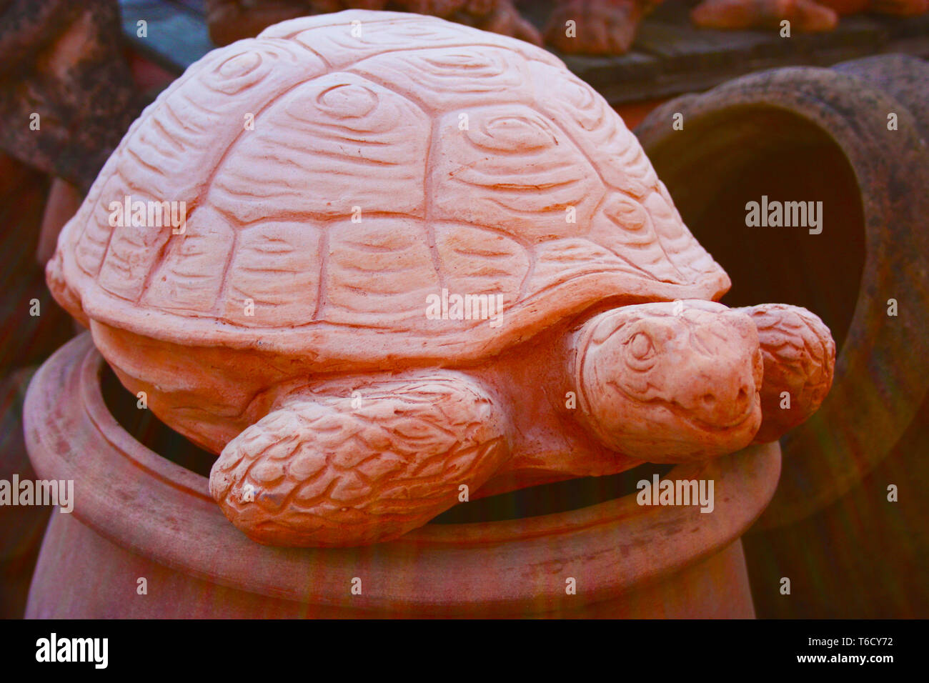 statue in the form of a large earth tortoise or large tortoise ...