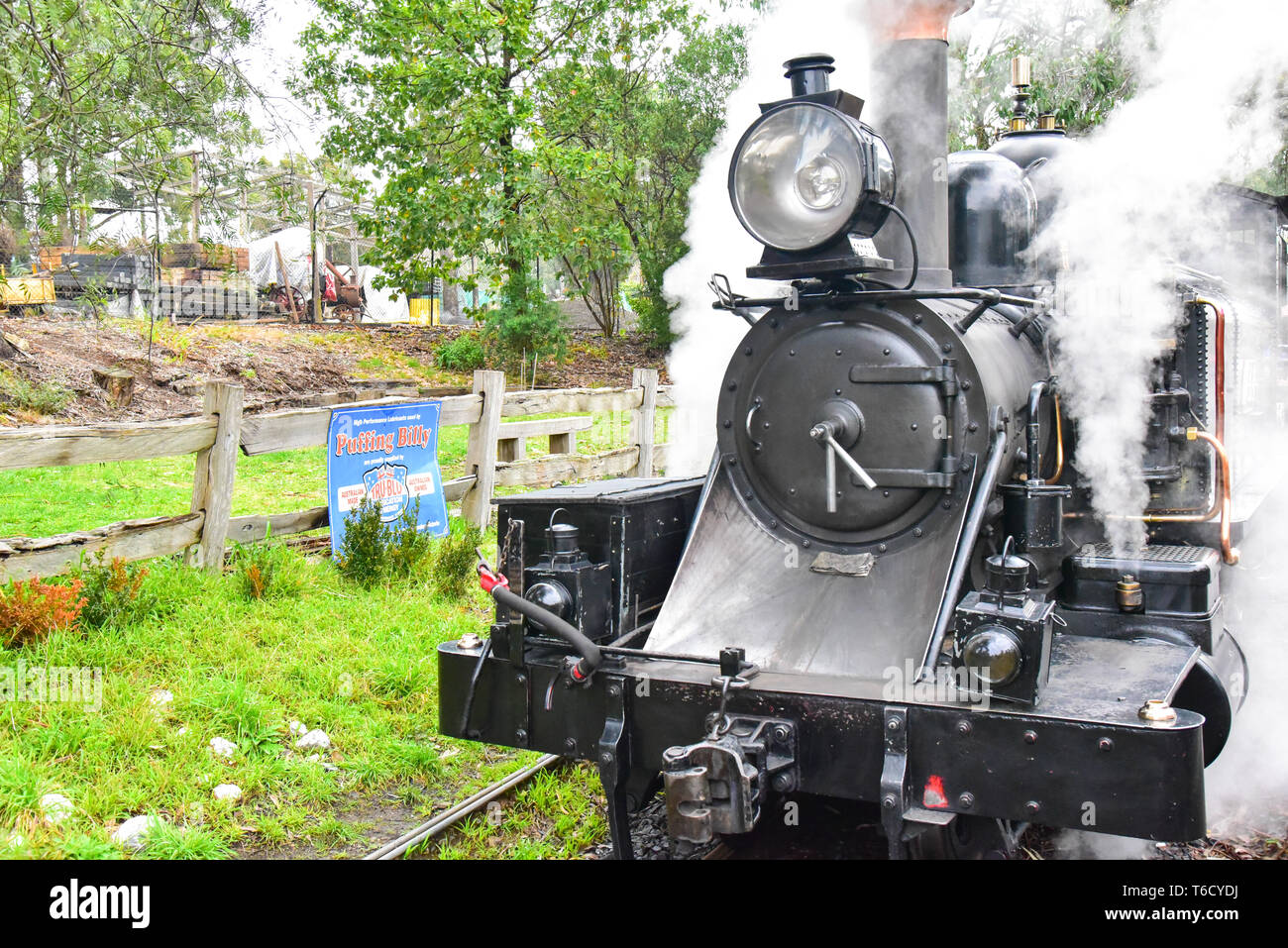 Puffing Billy Steam Railway, a Preserved Steam Train in Australia Stock ...