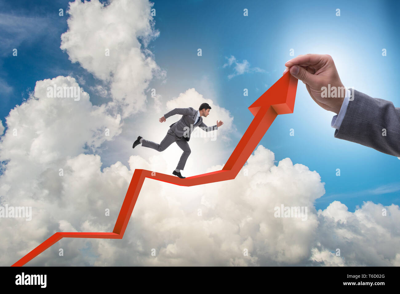 Man climbing up a graph hi-res stock photography and images - Alamy