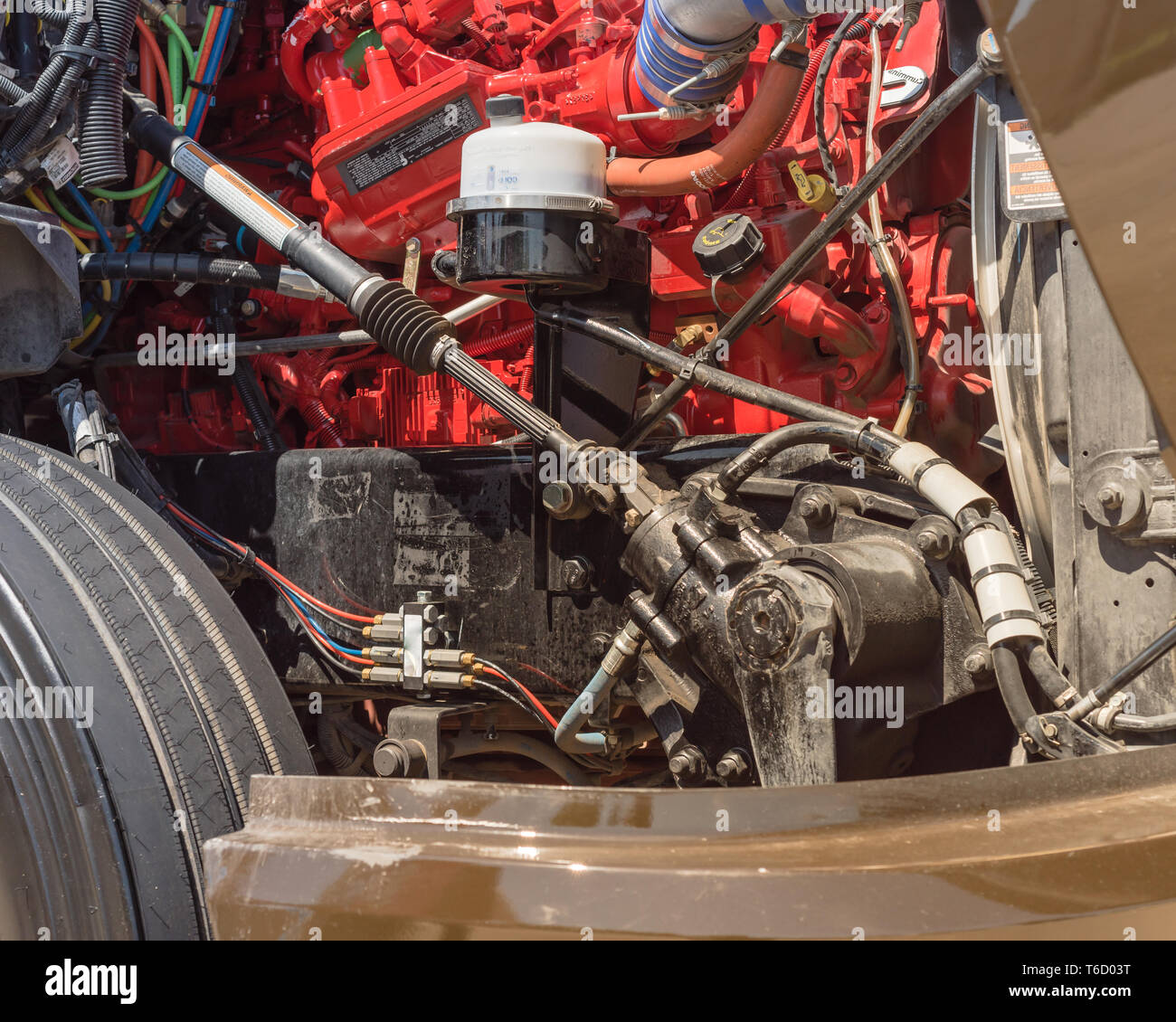 Detail view the engine of a fully-electric class 6 delivery truck Stock ...