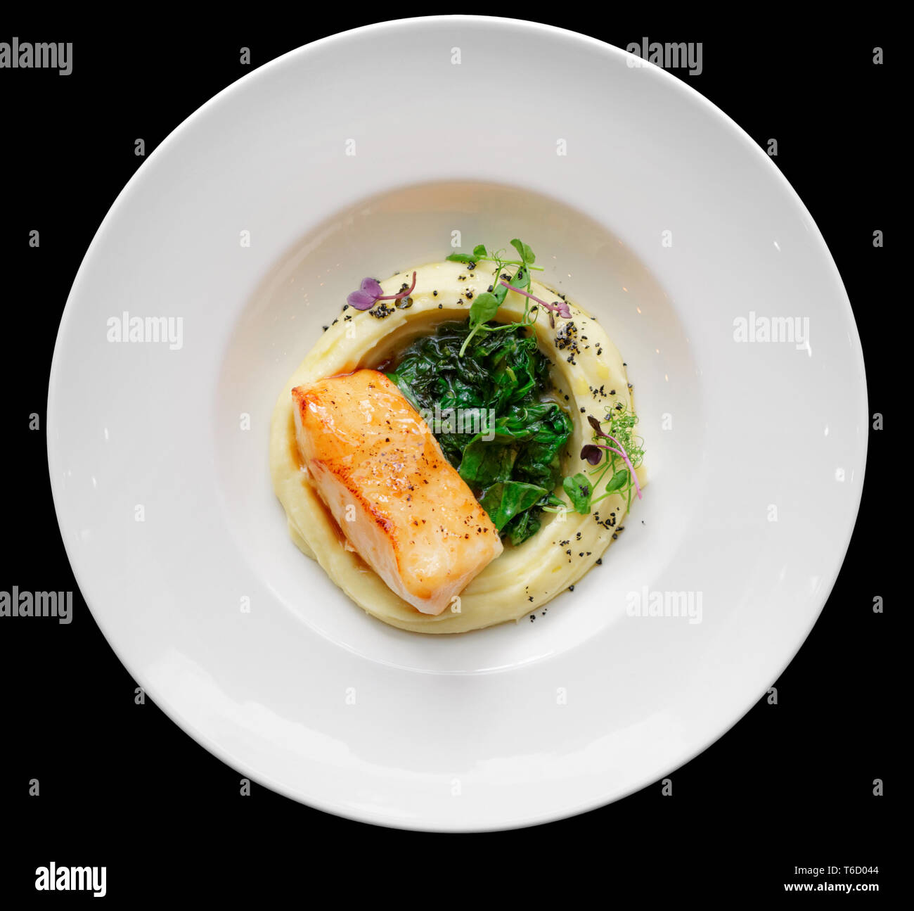 Cod spinach plate hi-res stock photography and images - Alamy