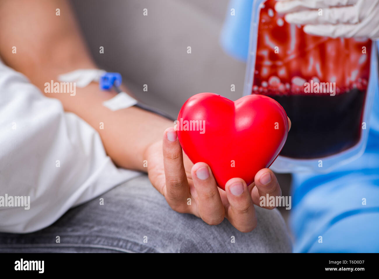 Patient getting blood transfusion in hospital clinic Stock Photo - Alamy