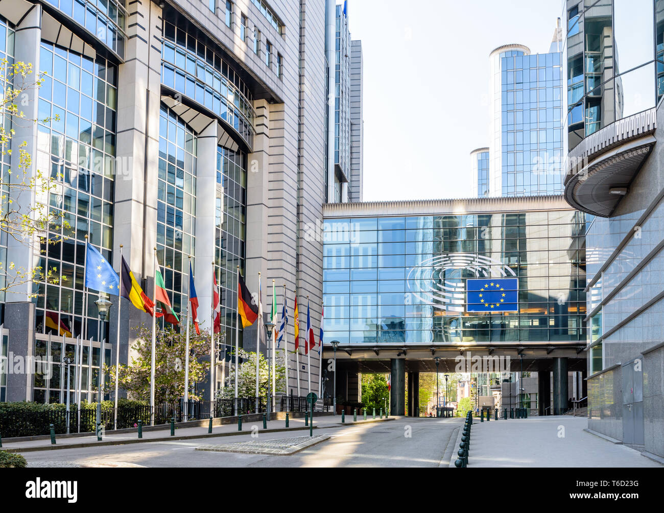 Western side of the Paul-Henri Spaak building, seat of the European ...