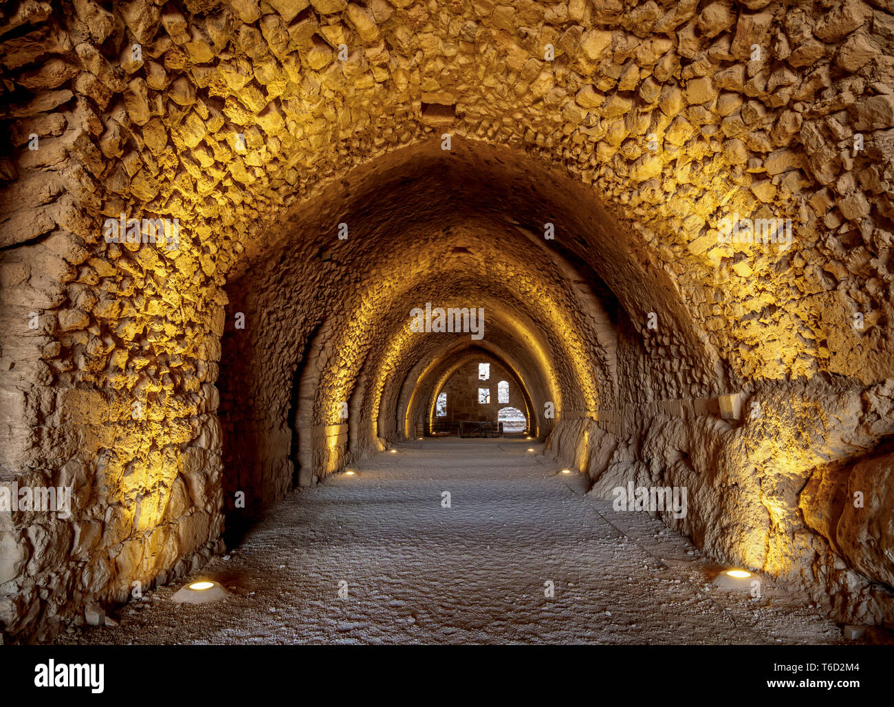Kerak Castle, interior, Al-Karak, Karak Governorate, Jordan Stock Photo ...