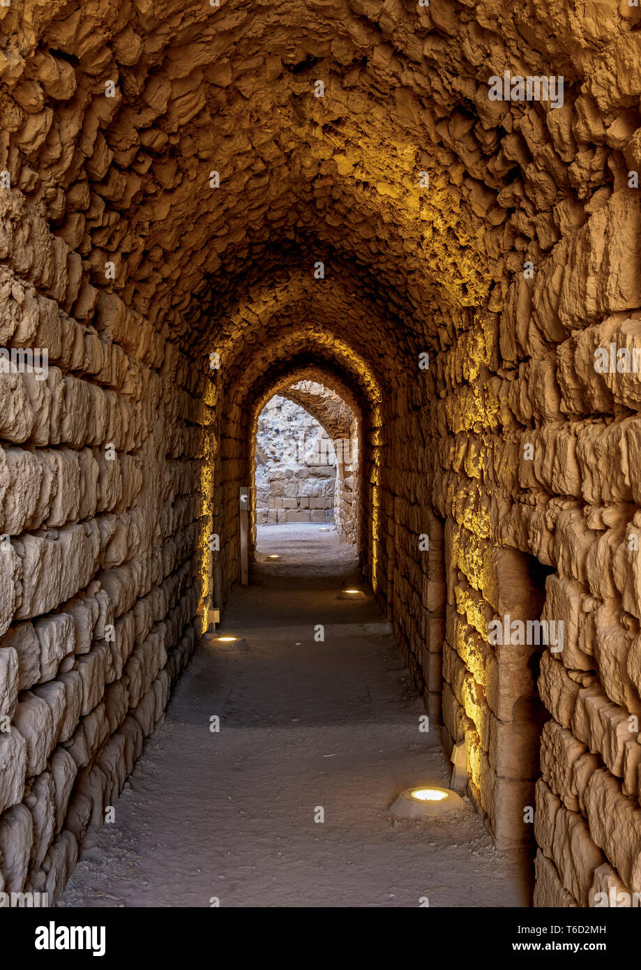 Kerak Castle, interior, Al-Karak, Karak Governorate, Jordan Stock Photo ...