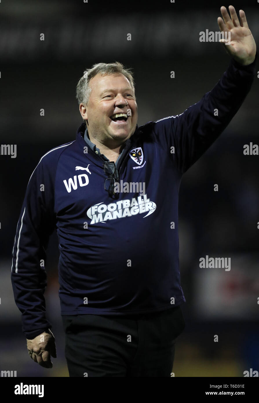 Wimbledon manager Wally Downes Stock Photo - Alamy