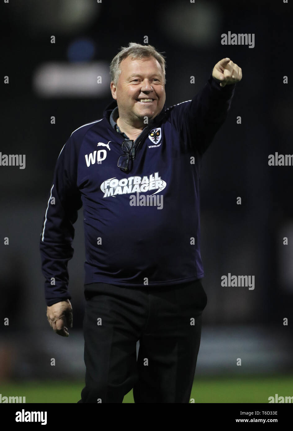 Wimbledon manager Wally Downes Stock Photo - Alamy