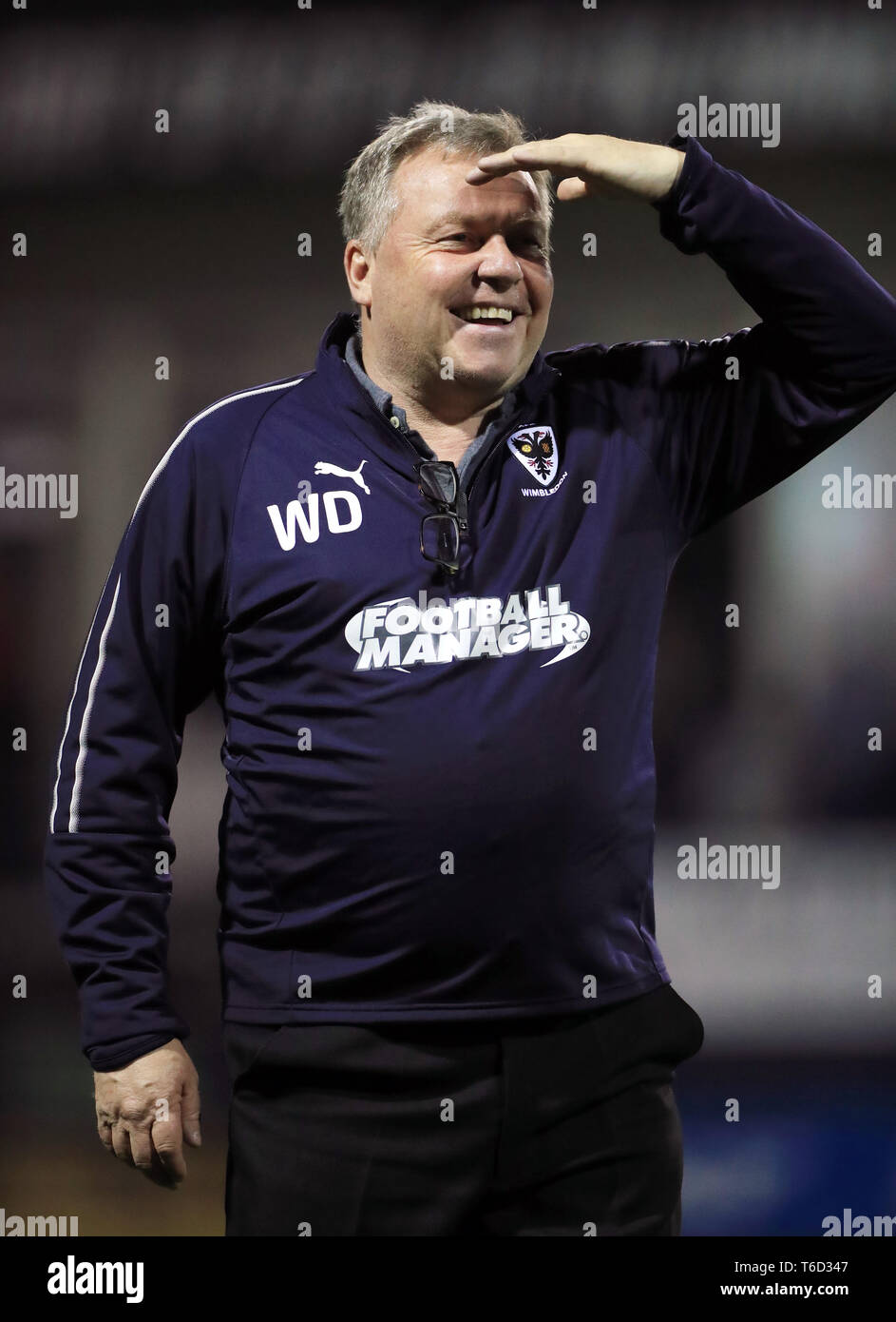 Wimbledon manager Wally Downes Stock Photo - Alamy