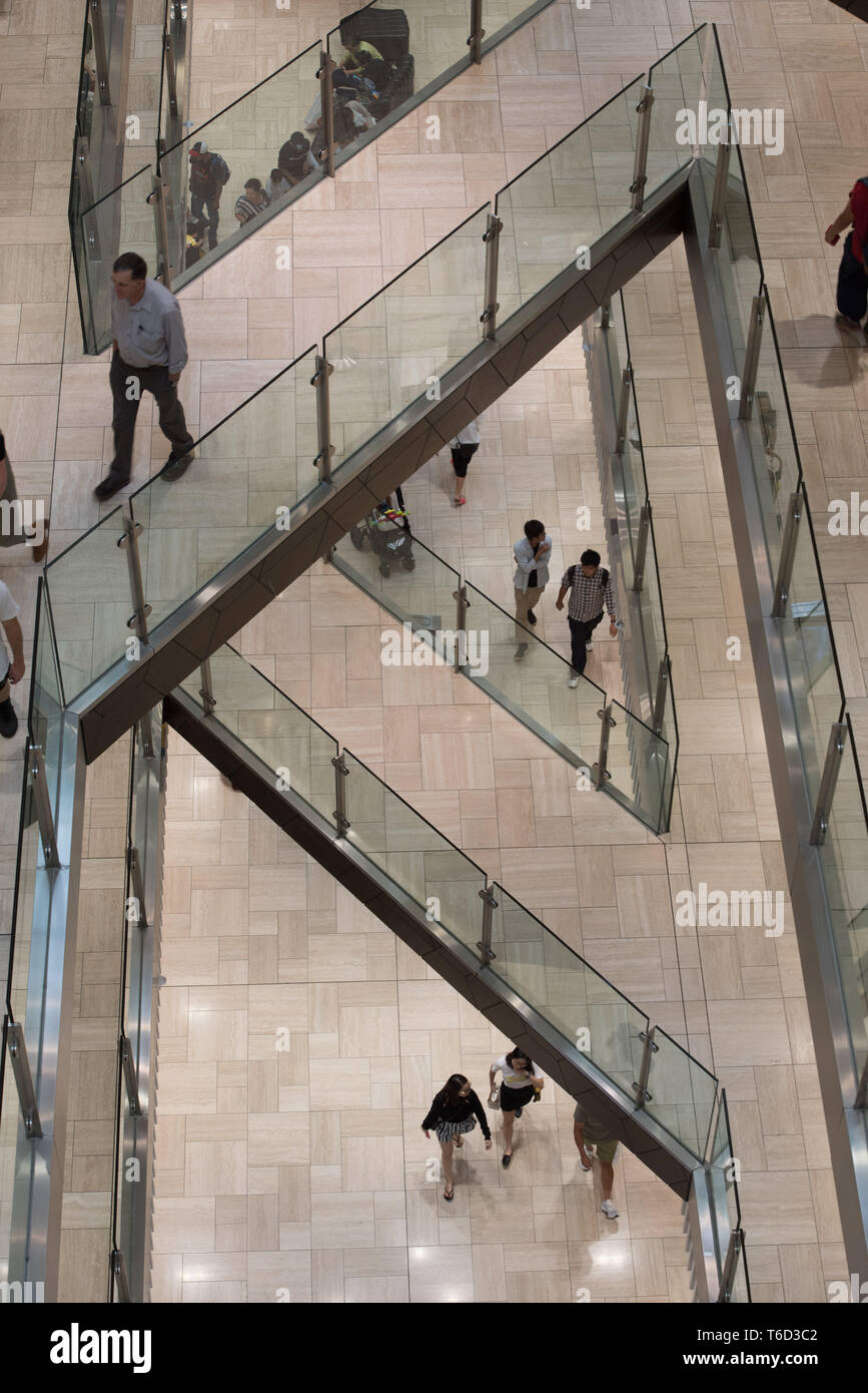 Levels - multilevel shopping centre view from inside and down Stock ...