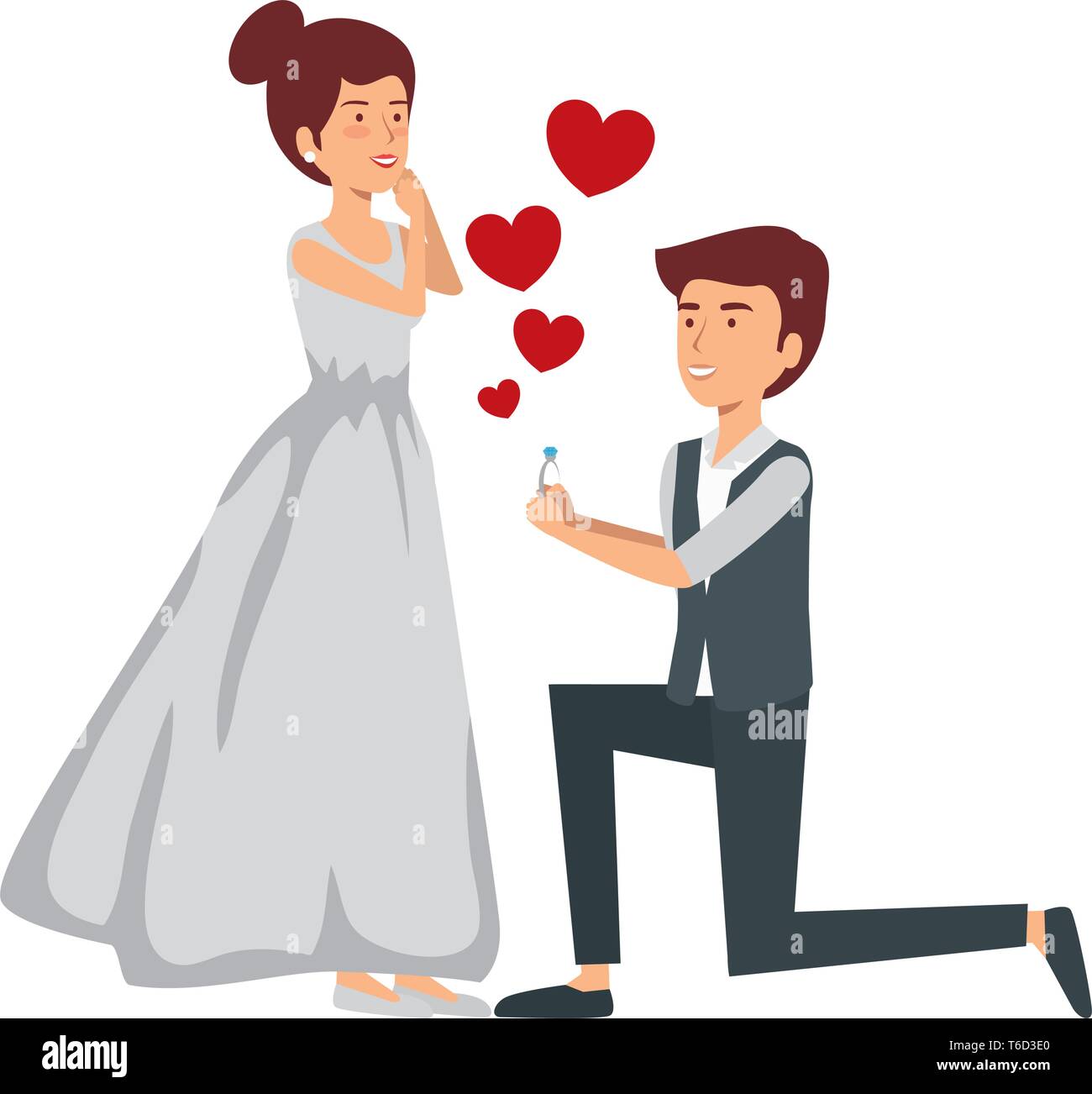 recently married couple with hearts floating Stock Vector Image & Art ...