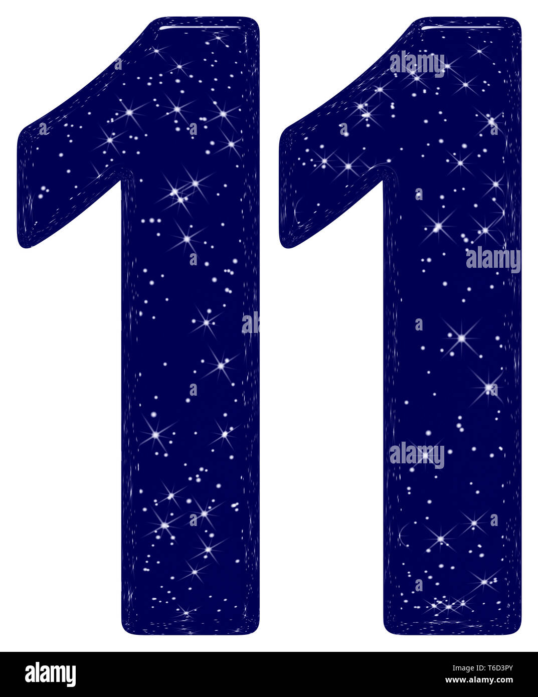 Numeral 11, eleven, star sky texture imitation, isolated on white ... Numeral 11, eleven, star sky texture imitation, isolated on white ...