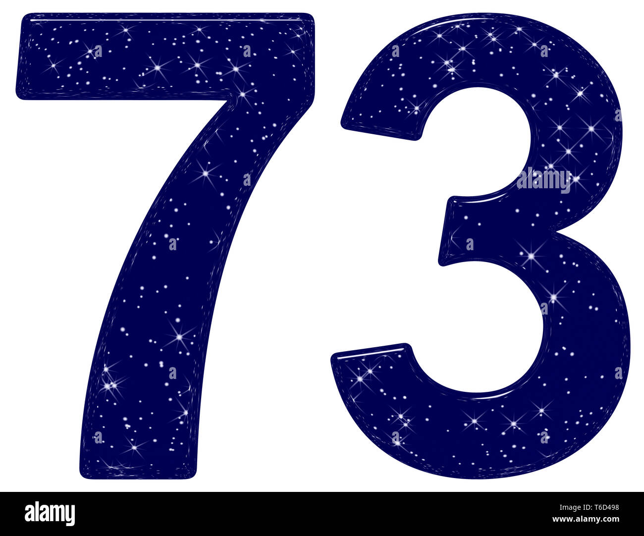 Numeral 73, seventy three, star sky texture imitation, isolated on ...