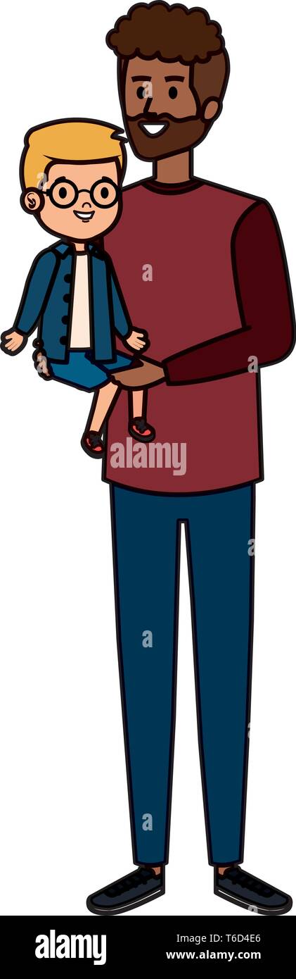 young african father with son characters Stock Vector Image & Art - Alamy
