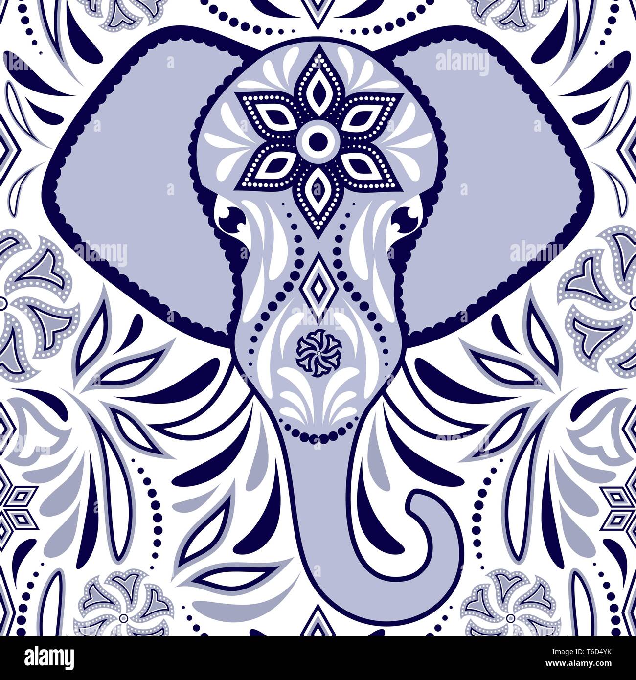 Elephant pattern wallpaper hi-res stock photography and images - Alamy
