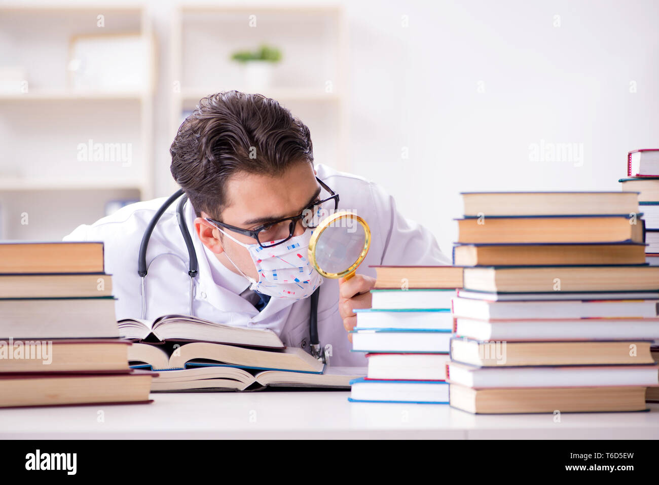 Medical student preparing for university exams Stock Photo - Alamy