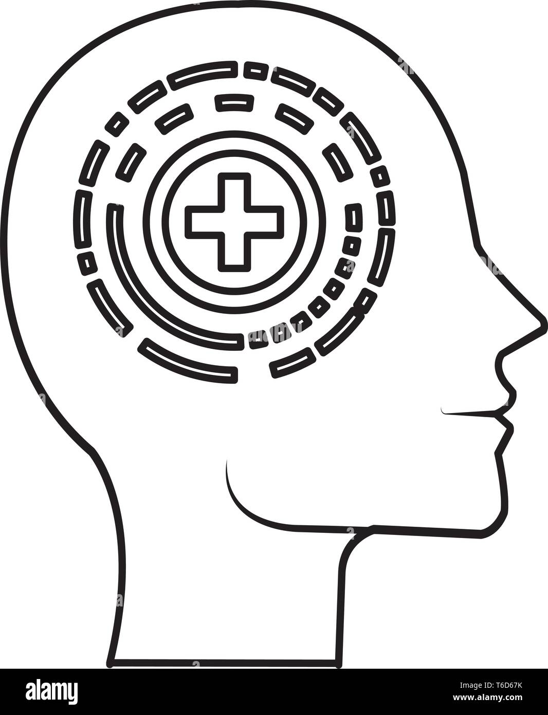 head profile with pluss symbol Stock Vector Image & Art - Alamy