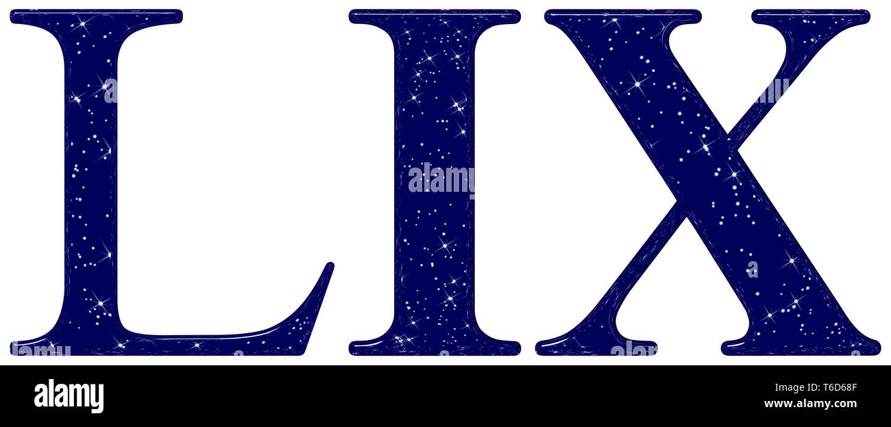 Roman numeral 59, fifty nine, star sky texture imitation, isolated on ...