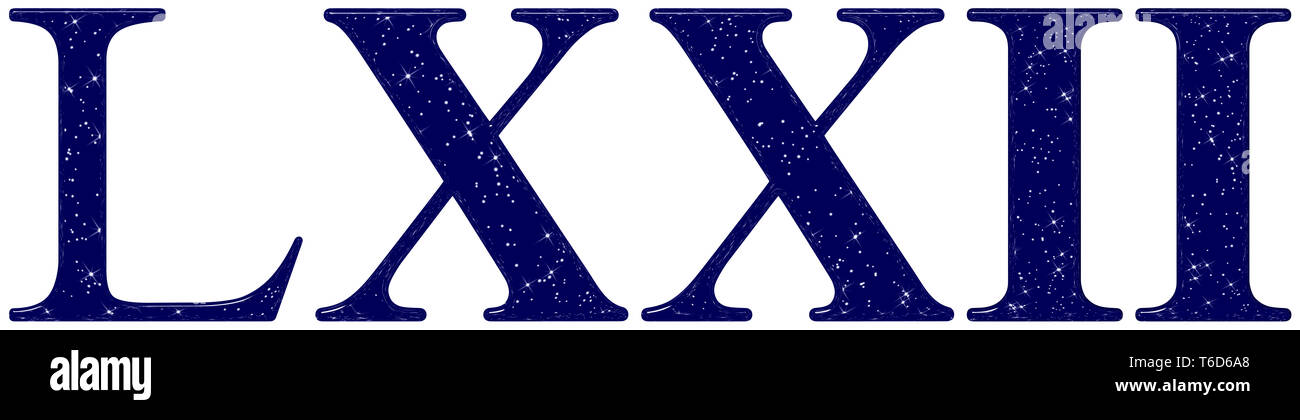 Roman numeral 72, seventy two, star sky texture imitation, isolated on ...