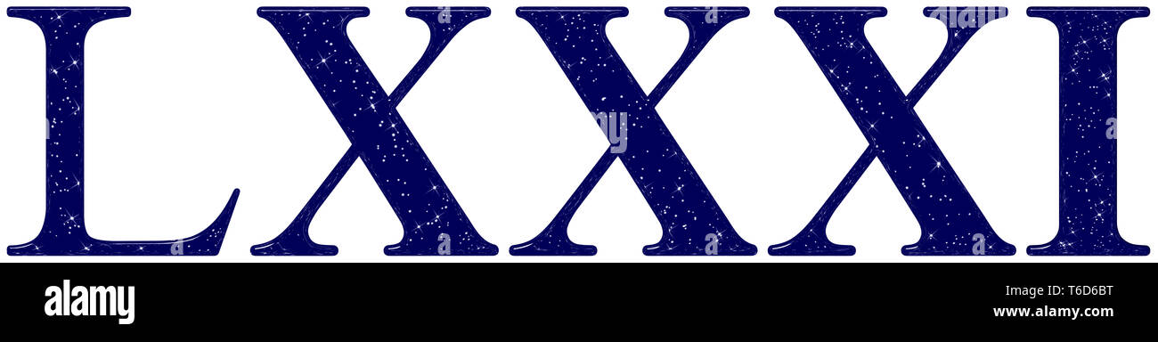 Roman numeral 81, eighty one, star sky texture imitation, isolated on ...