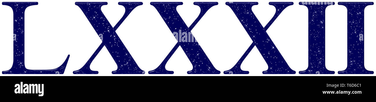 Roman numeral 82, eighty two, eighty, star sky texture imitation ...