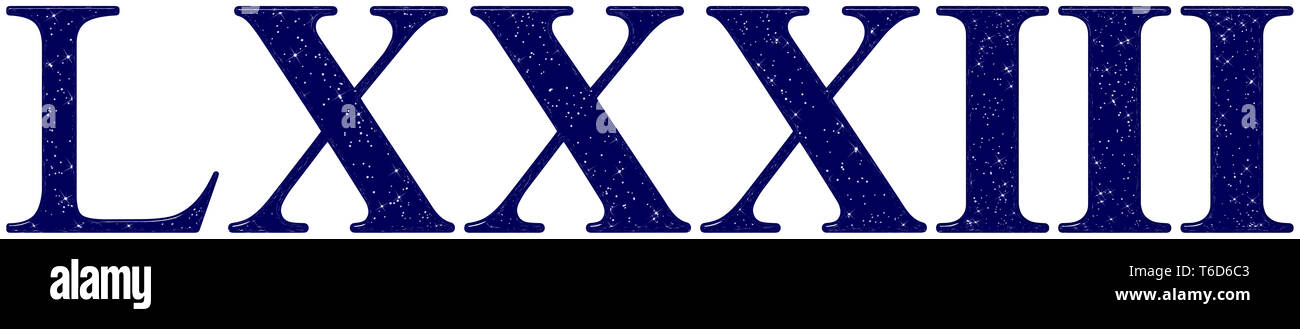 Roman numeral 83, eighty three, star sky texture imitation, isolated on ...